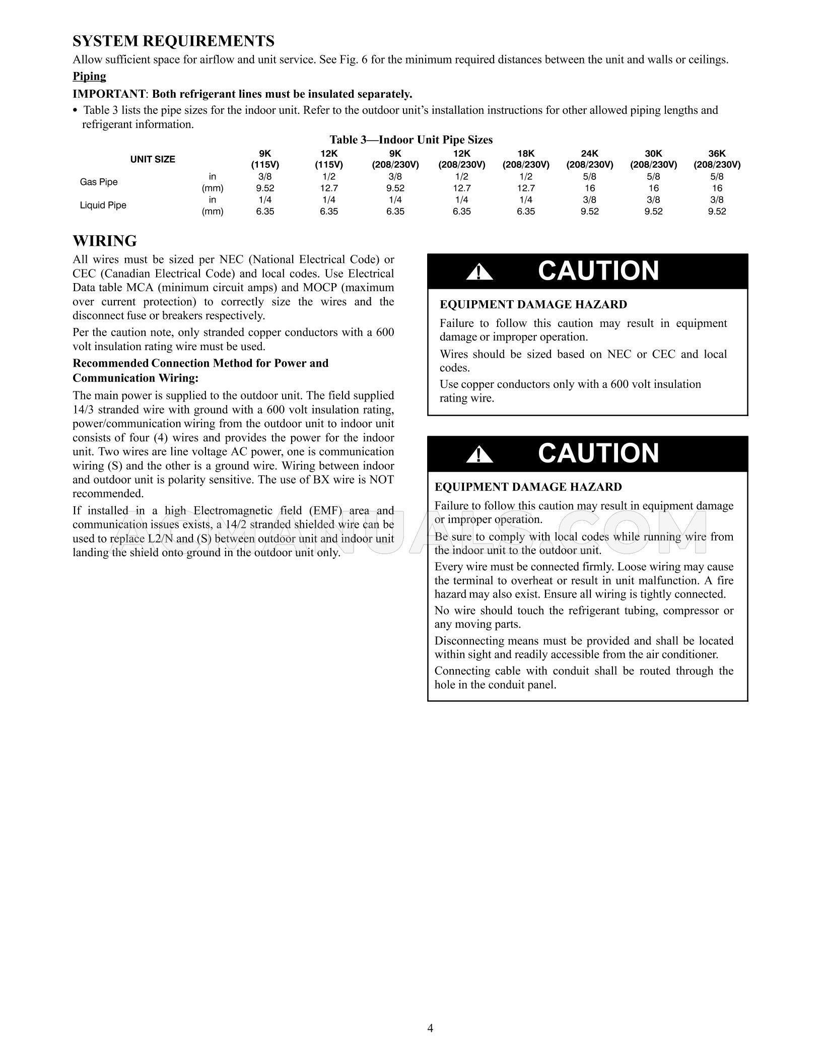 Carrier 40MAHBQ12XA3 Installation Instructions