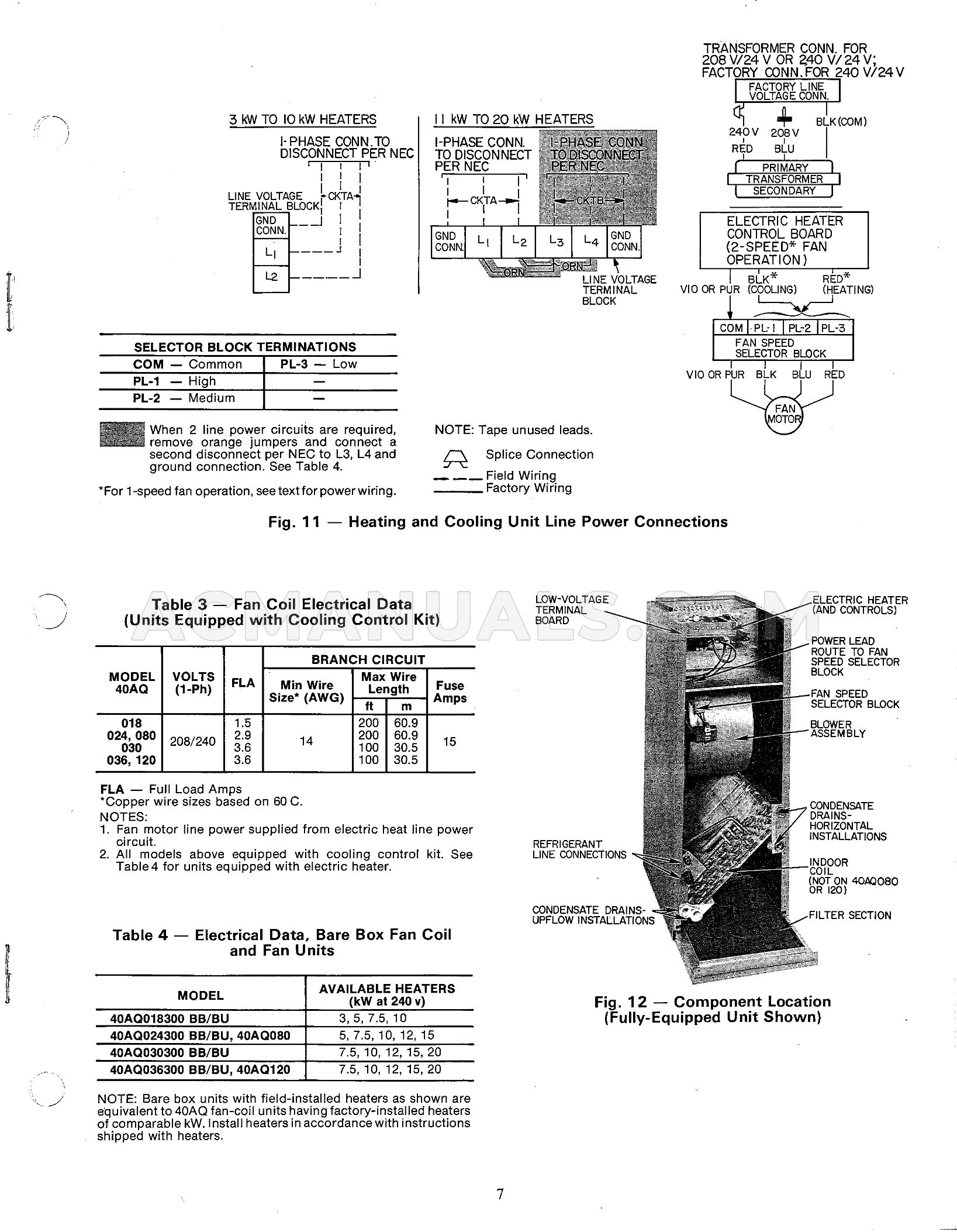 Carrier 40AQ030 40AQ Installation, Start-Up and Service Instructions