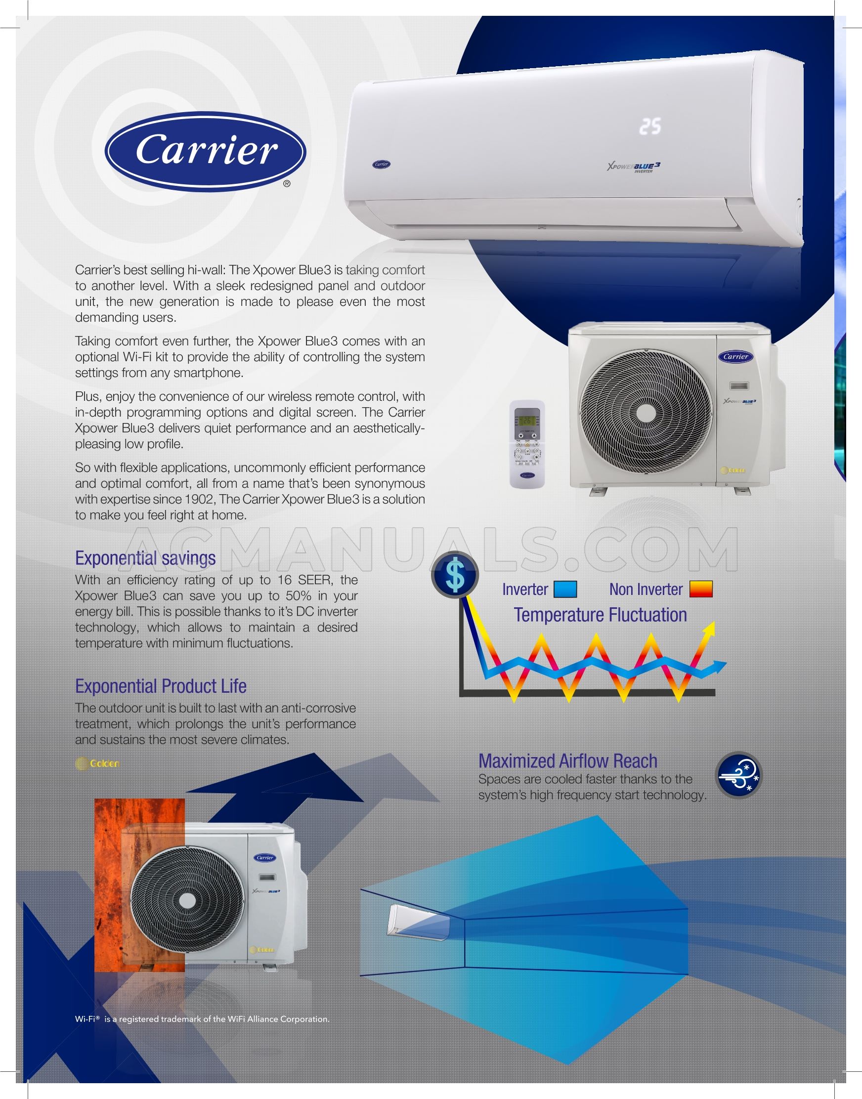 Carrier 42KHC024DS XPower Blue 3 Specifications Sheet