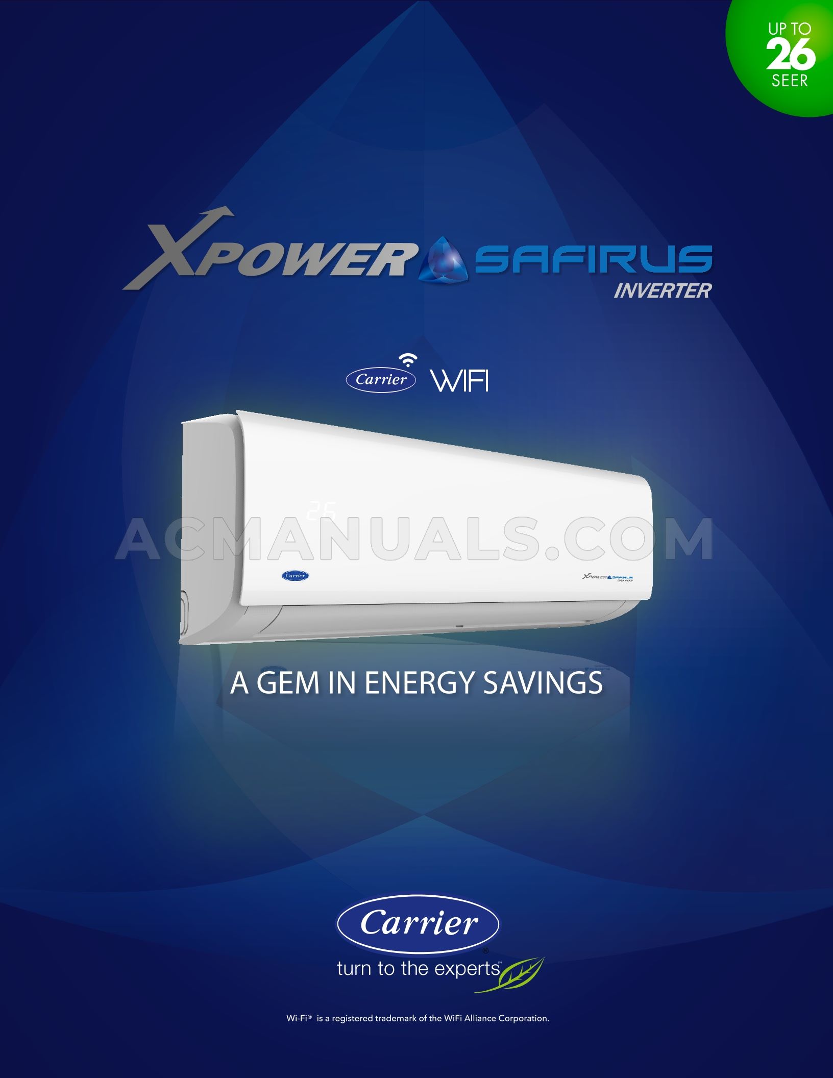 Carrier 42QHC012ESW XPower Safirus Specifications Sheet