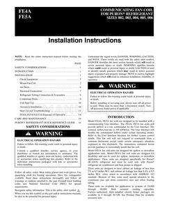 Carrier FE4ANF005 Infinity Installation Instructions