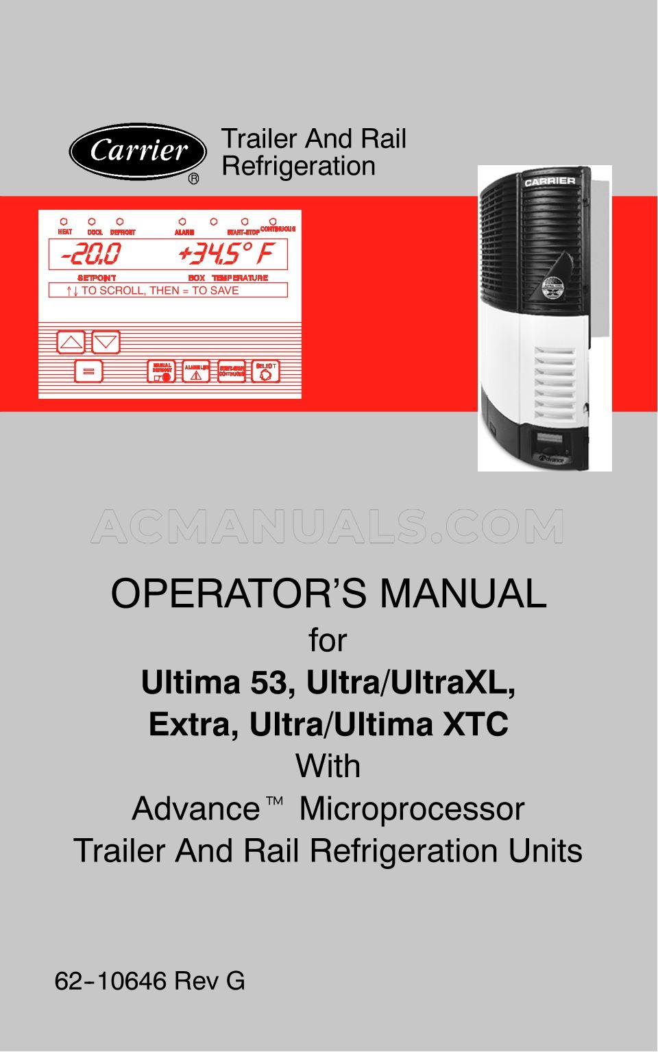 Carrier Ultra Transicold Operator's Manual