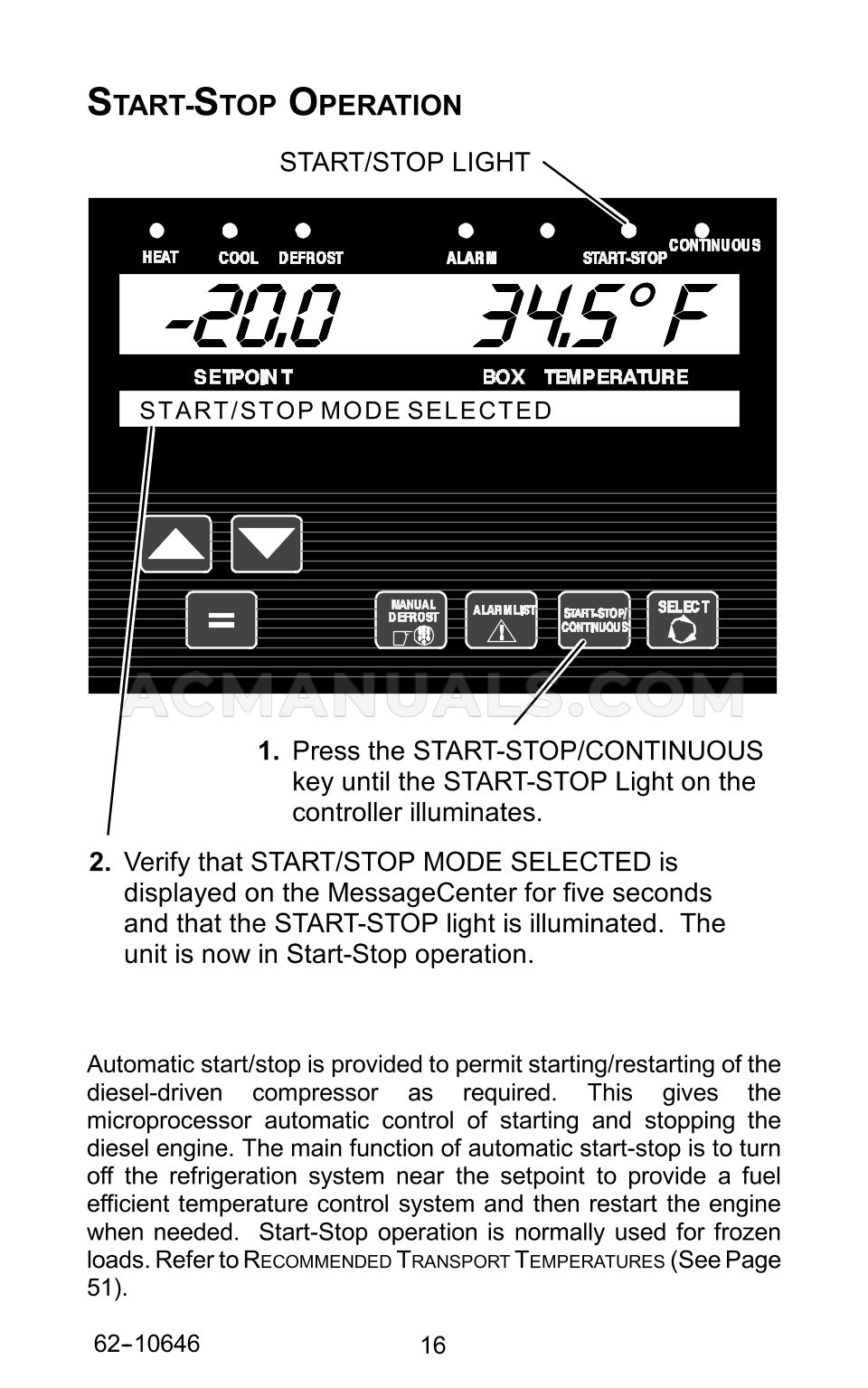 Carrier Ultra Transicold Operator's Manual