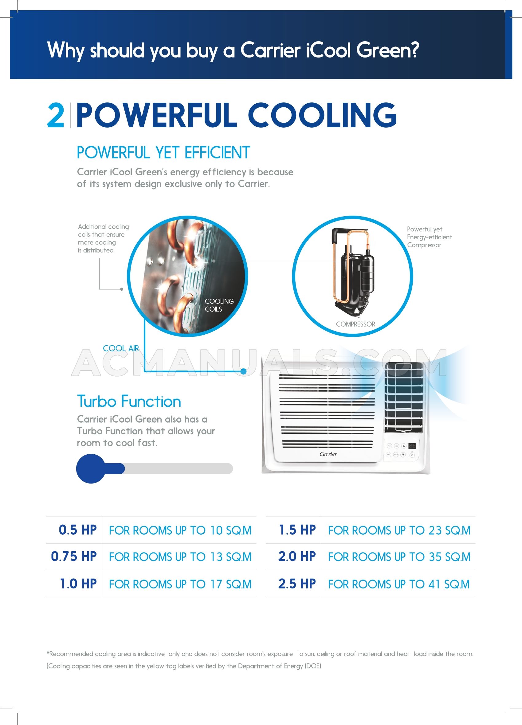 Carrier WCARH009EEV iCool Green Consumer Brochure and Specs