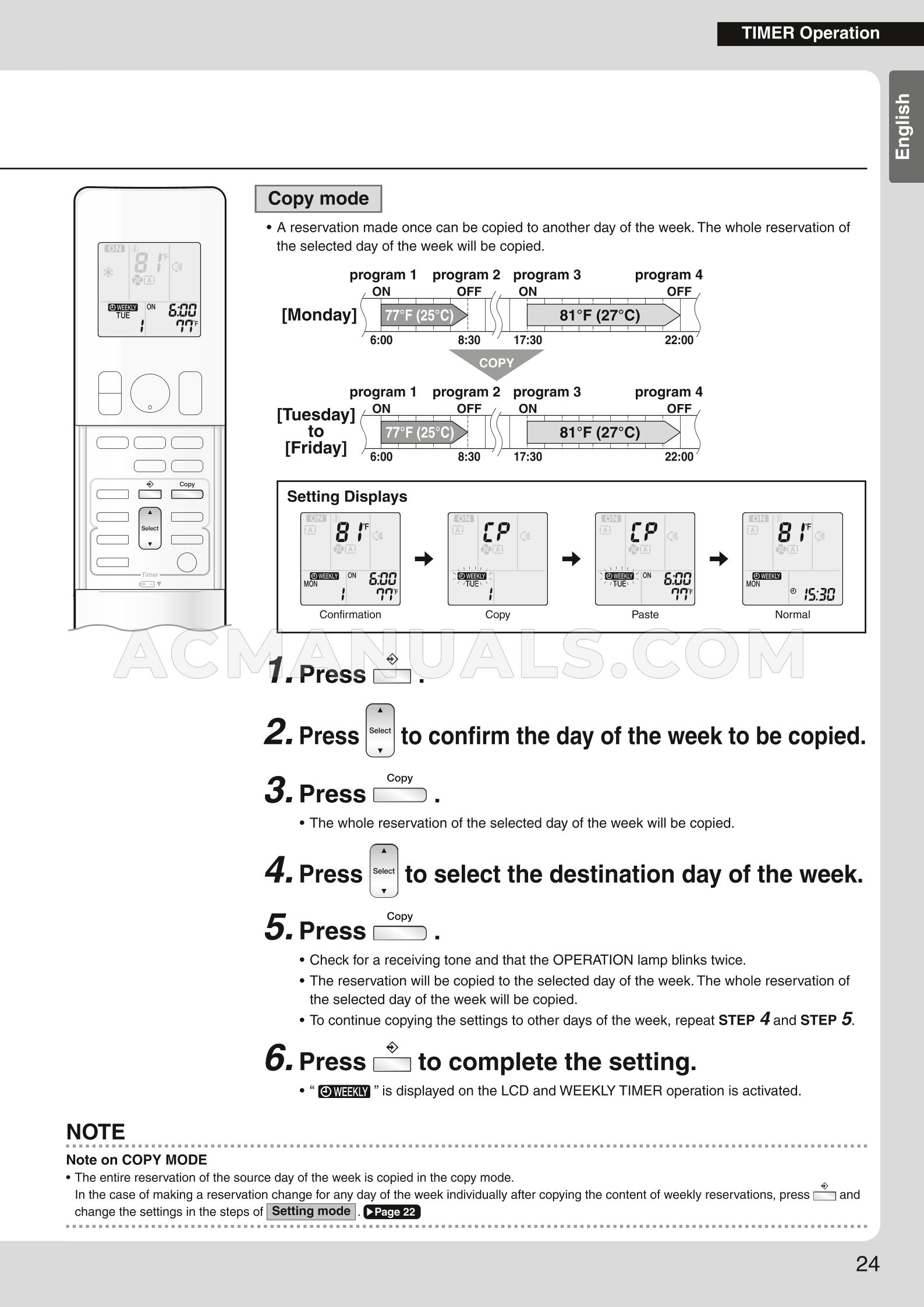 Daikin 1309407 Operation Manual