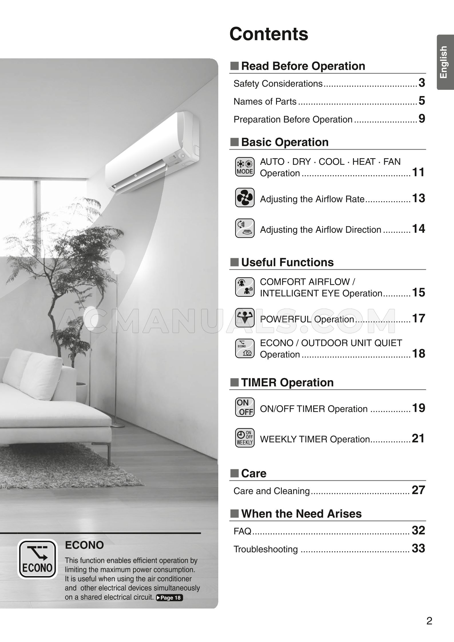 Daikin RX30NMVJU Operation Manual
