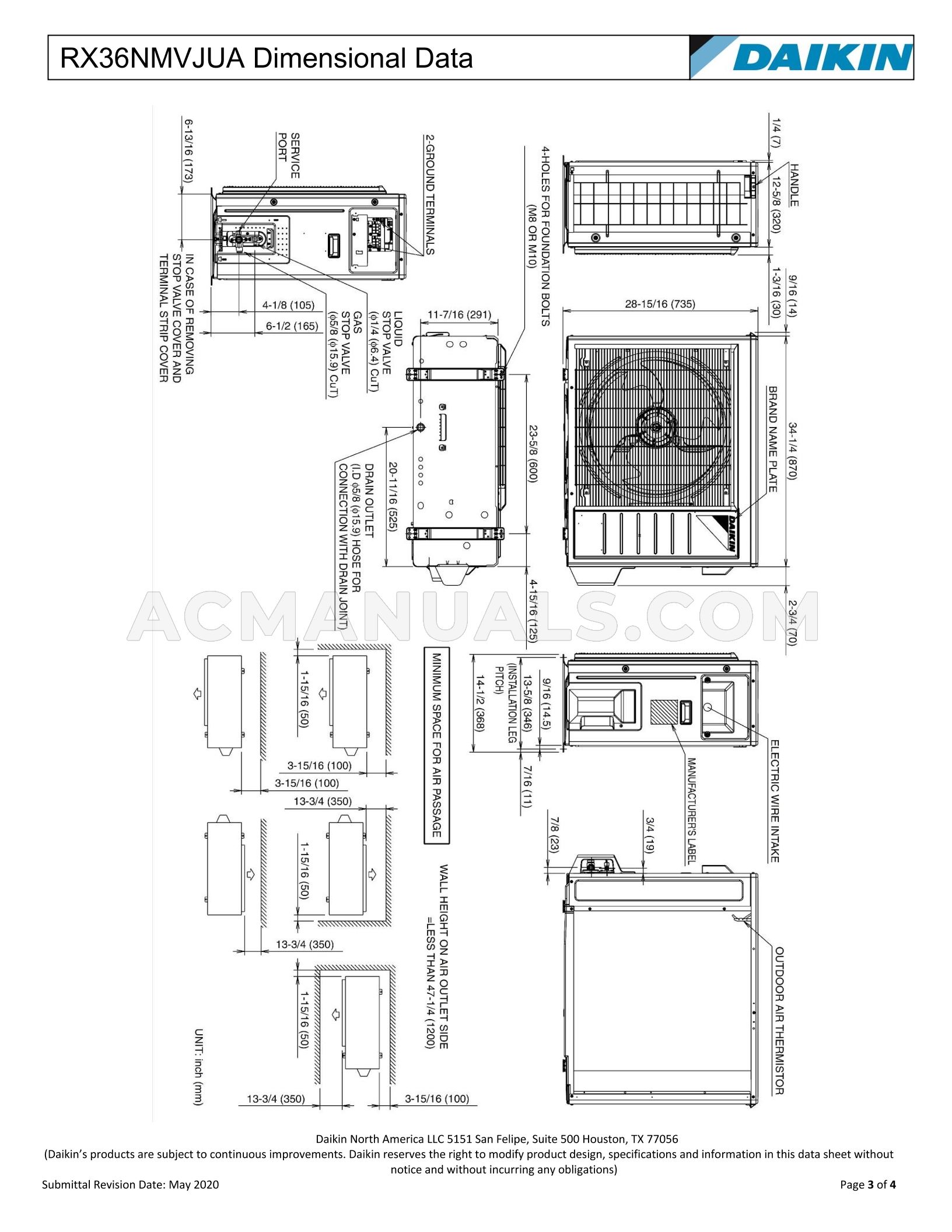 Daikin 1309407 Spec Sheet