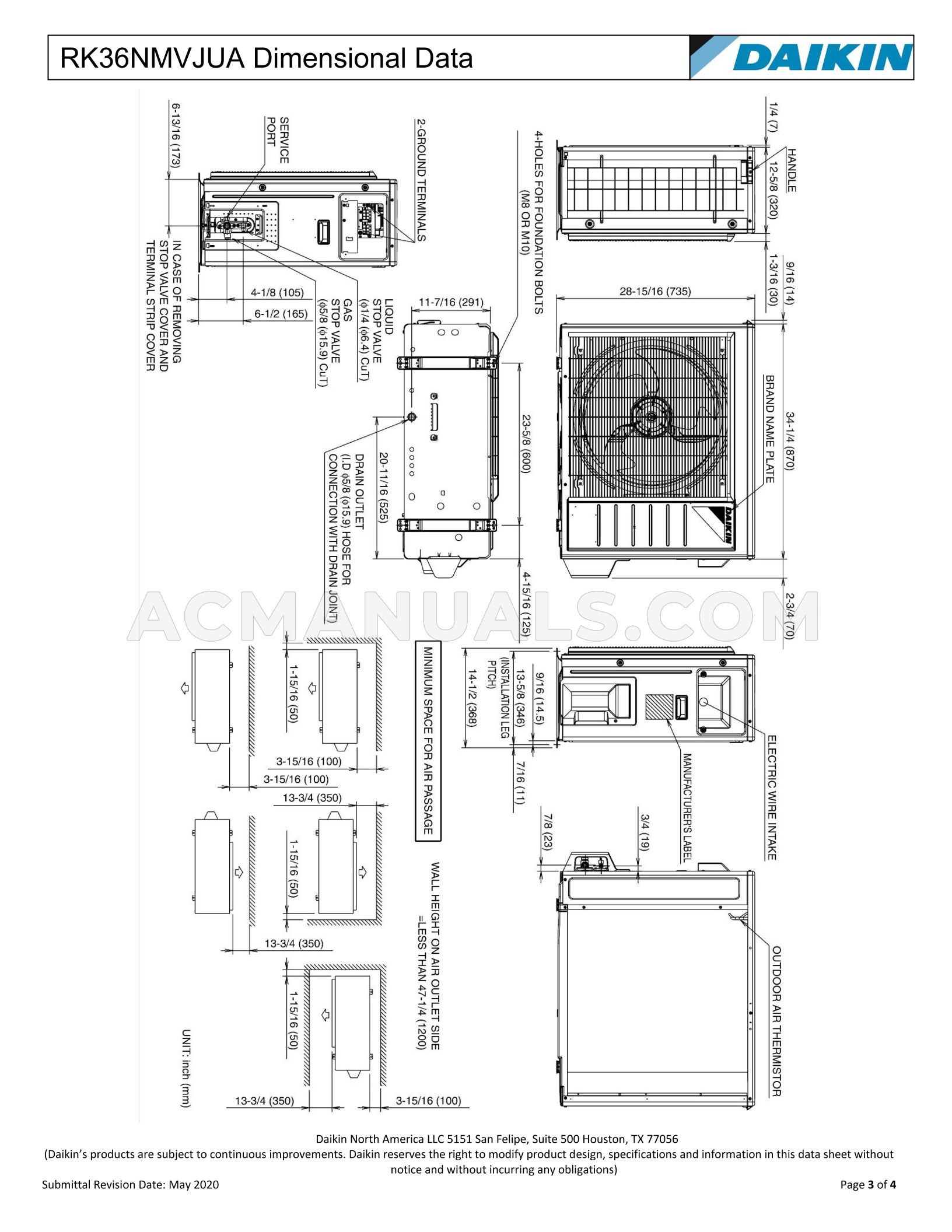Daikin 1309408 Spec Sheet