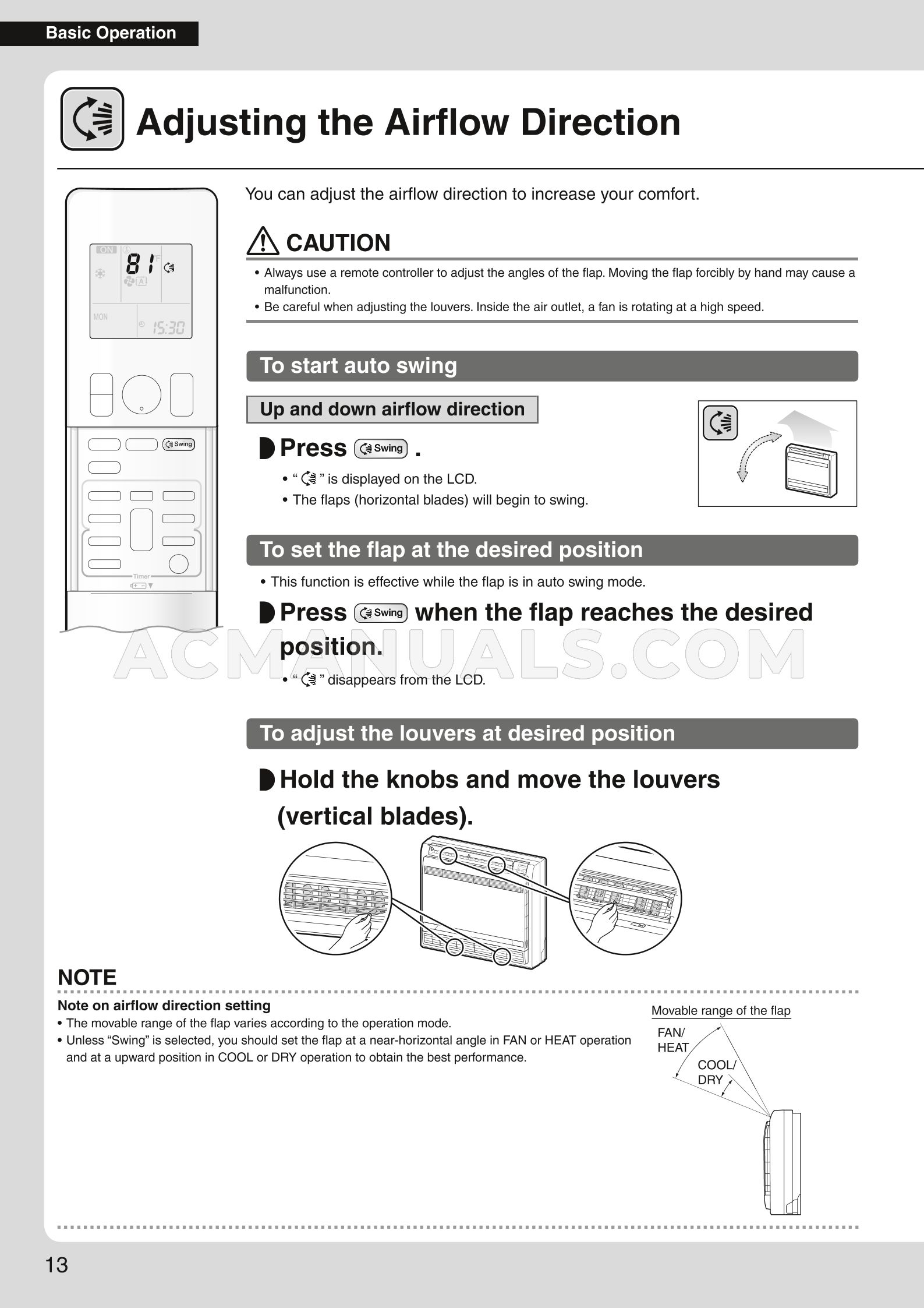 Daikin 1311306 Operation Manual