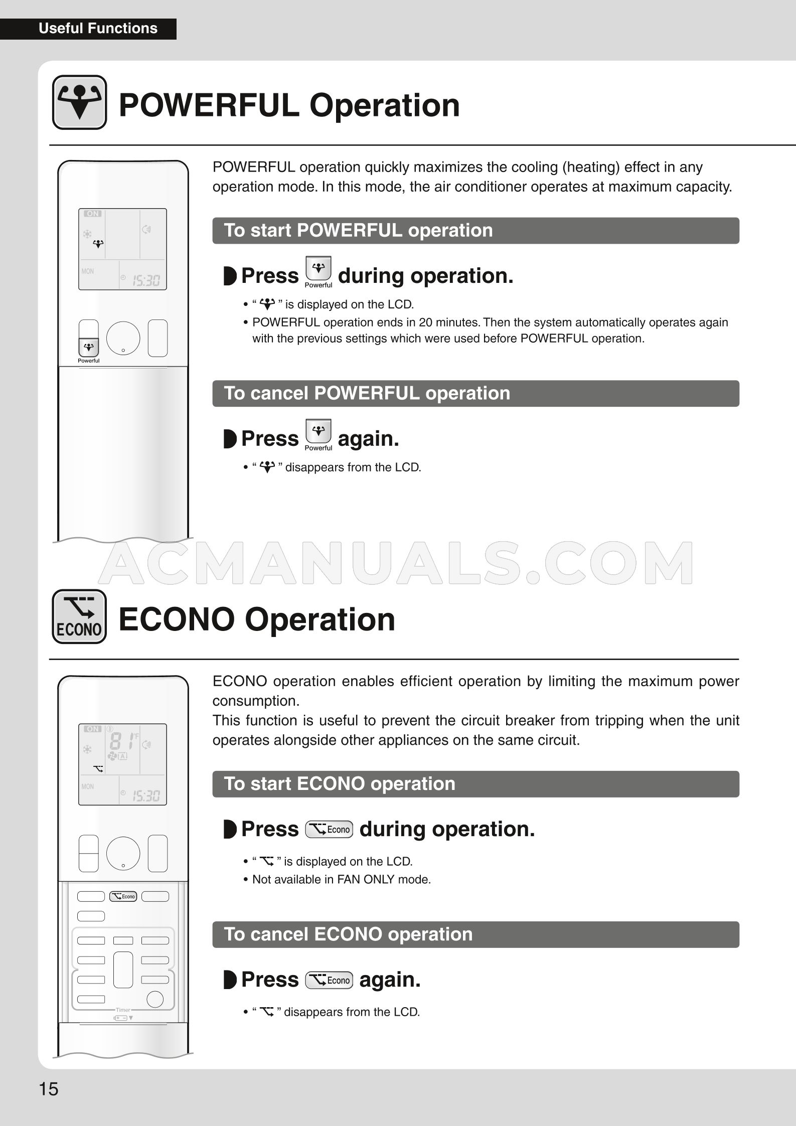 Daikin 1311308 Operation Manual