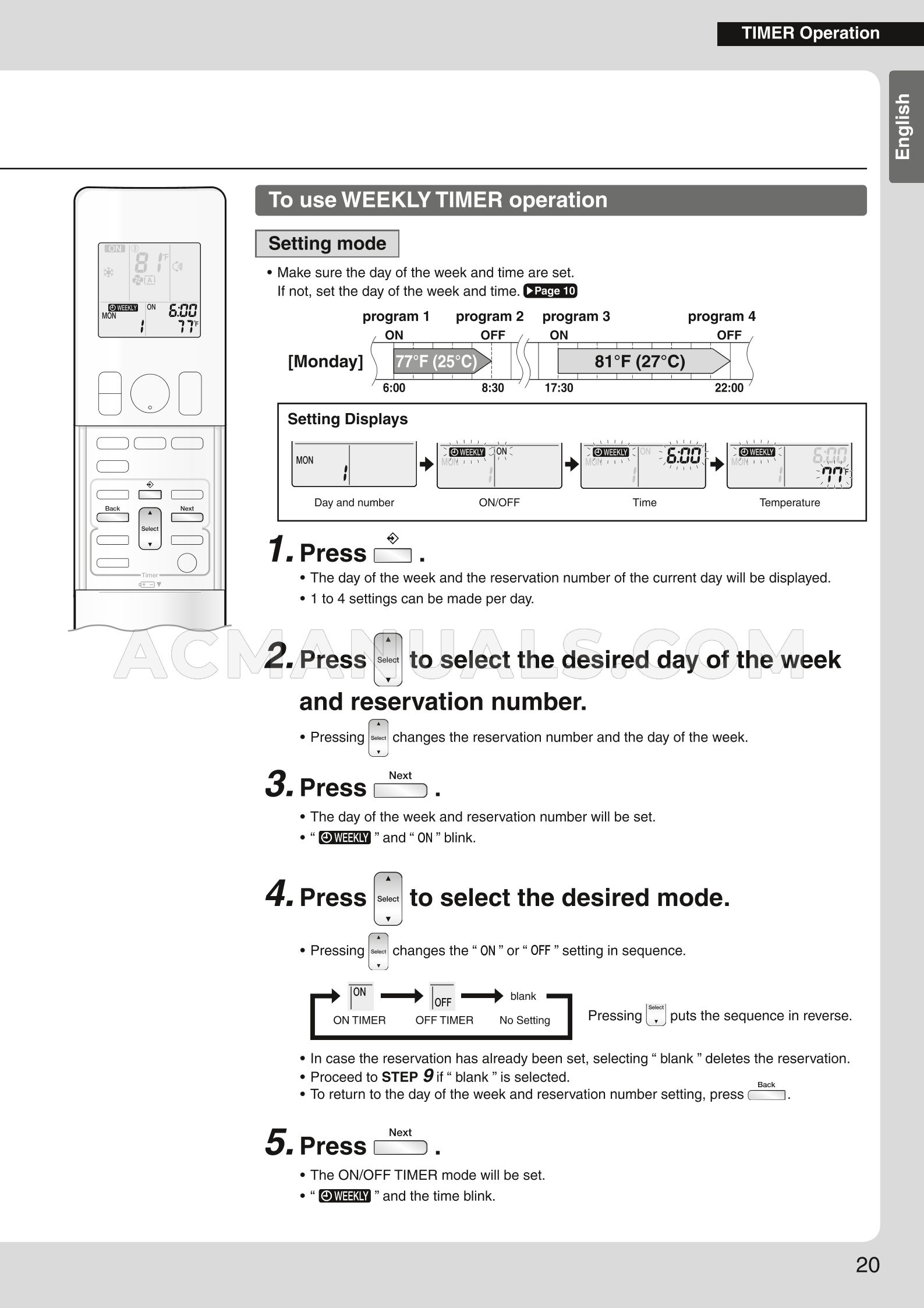 Daikin 1311306 Operation Manual