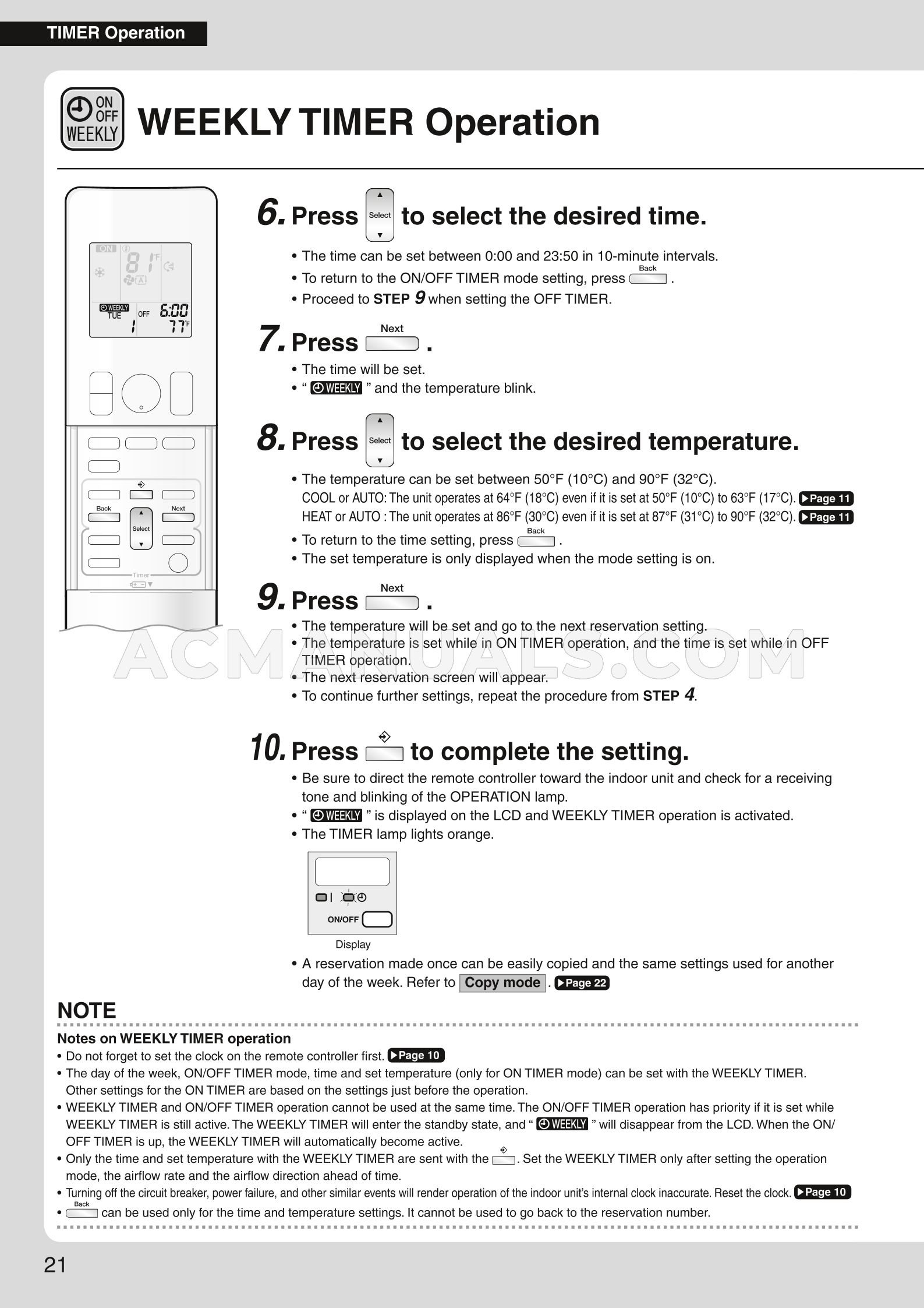Daikin 1311306 Operation Manual