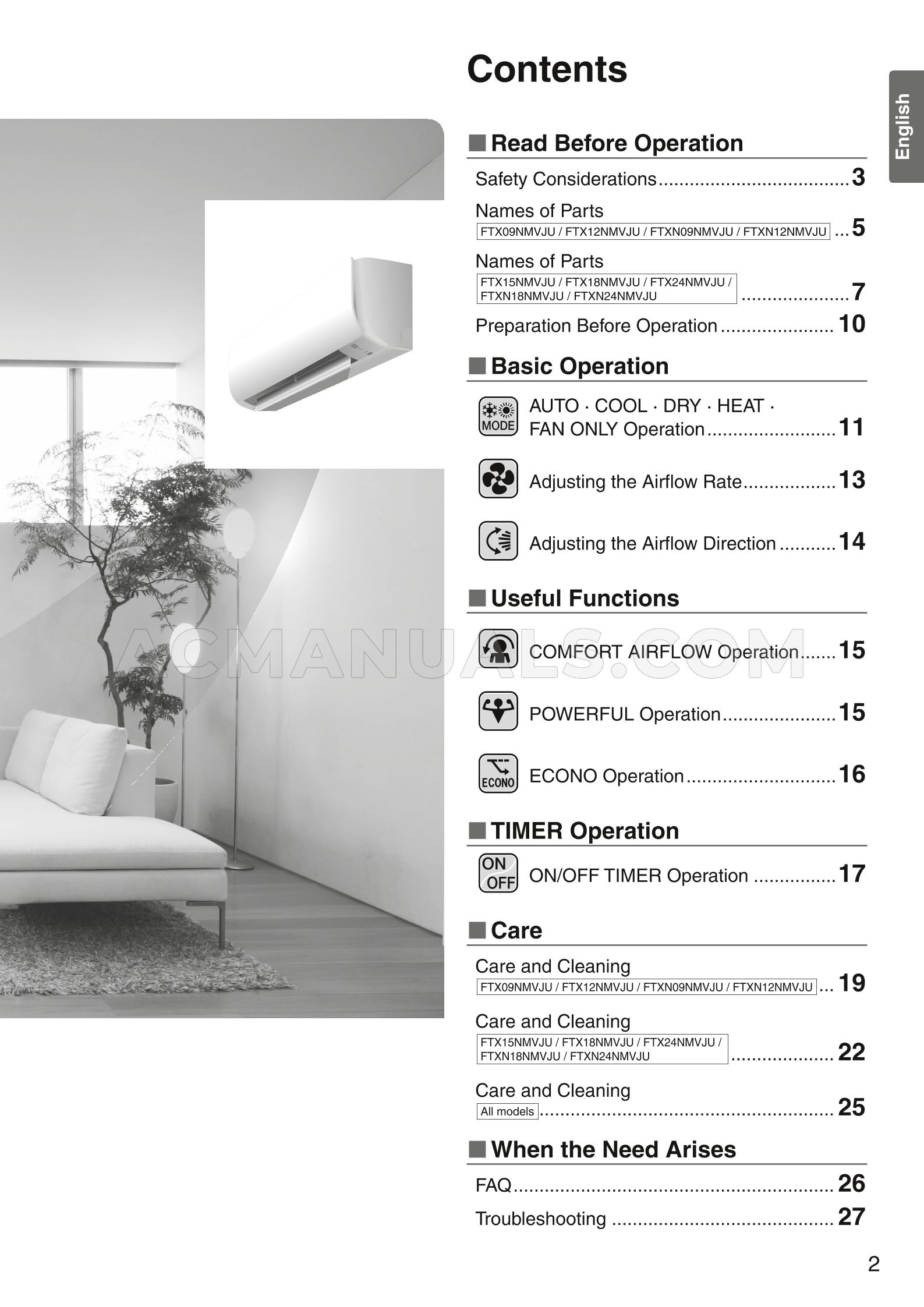 Daikin 1316524 Operation Manual