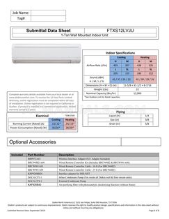 Daikin 1316483 Spec Sheet