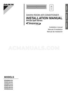 Daikin FDXS12LVJU Installation Manual