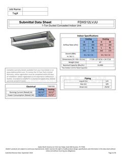 Daikin 1316502 Spec Sheet
