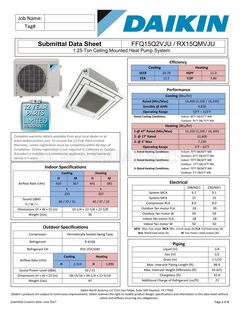 Daikin 1316562 Spec Sheet