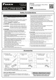 Daikin BRC944B2 Installation Instructions