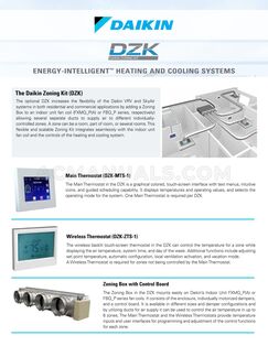 Daikin DZK030E4 Spec Sheet