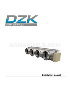 Daikin DZK048E62 Installation Manual