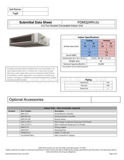 Daikin FDMQ24RVJU Spec Sheet
