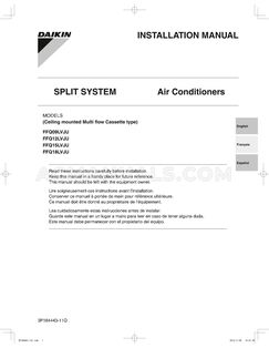 Daikin FFQ12LVJU Installation Manual