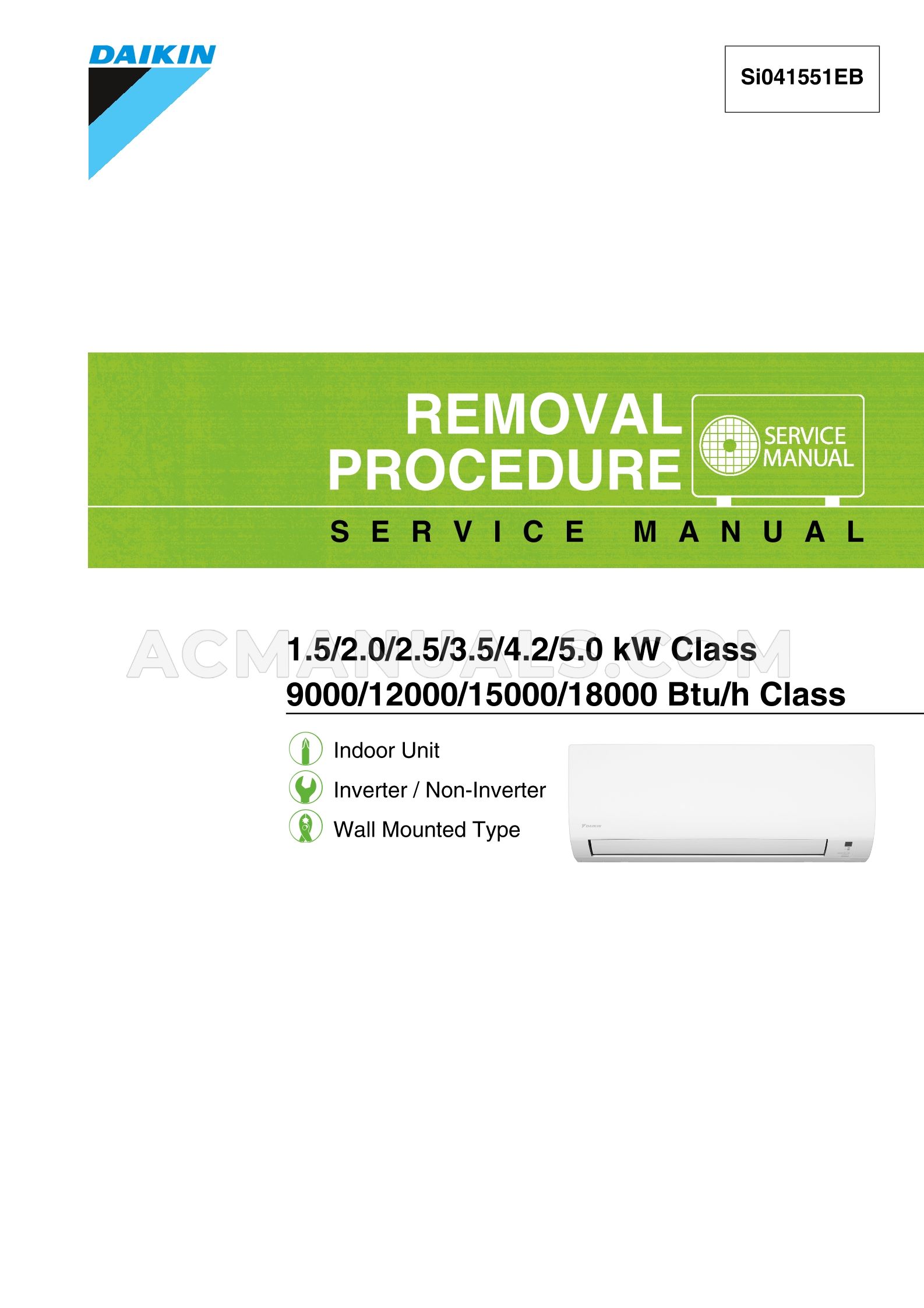 Daikin FTKC35QVM D-Smart Service Manual