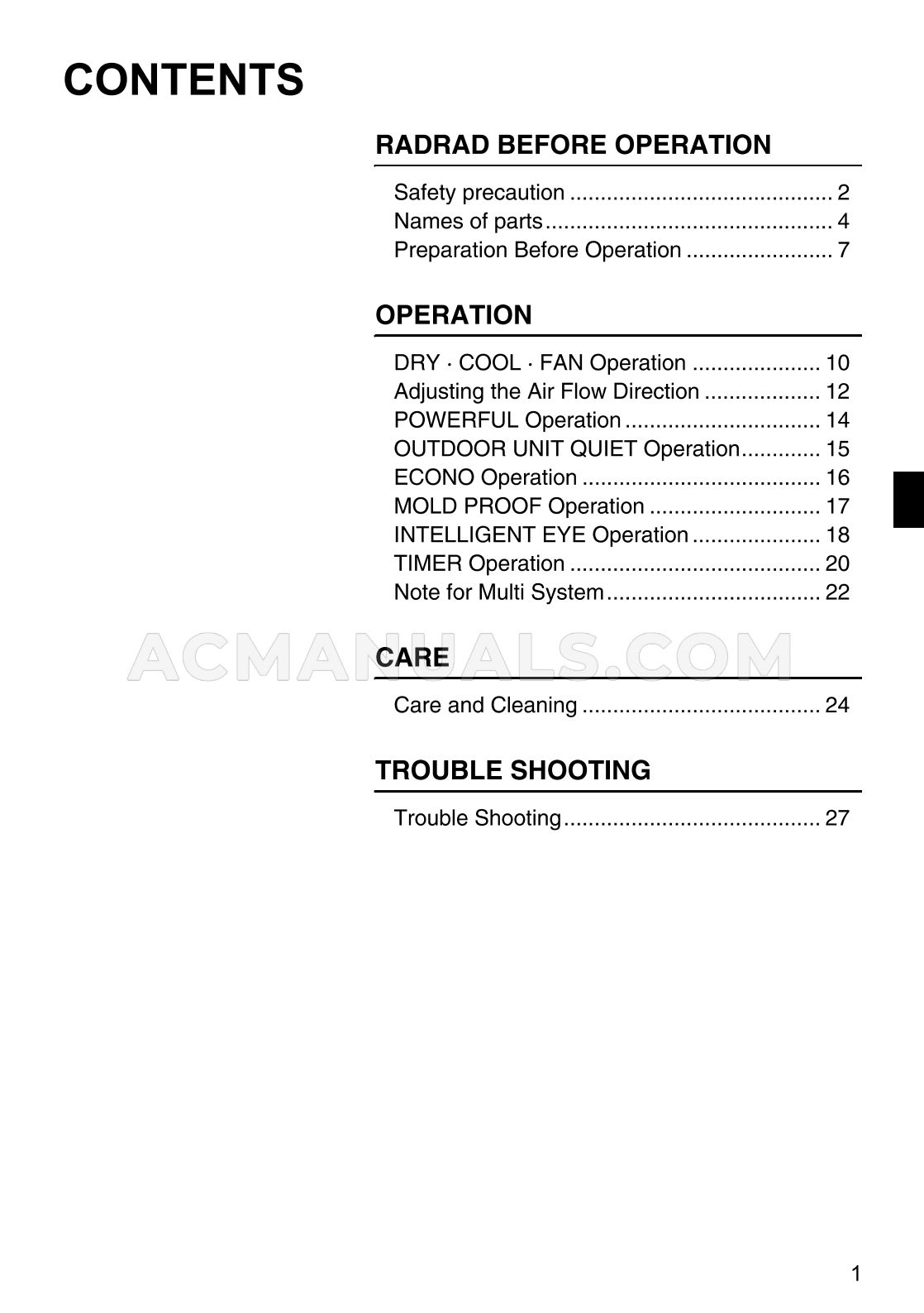 Daikin FTKS35DVM F-Series Operation Manual