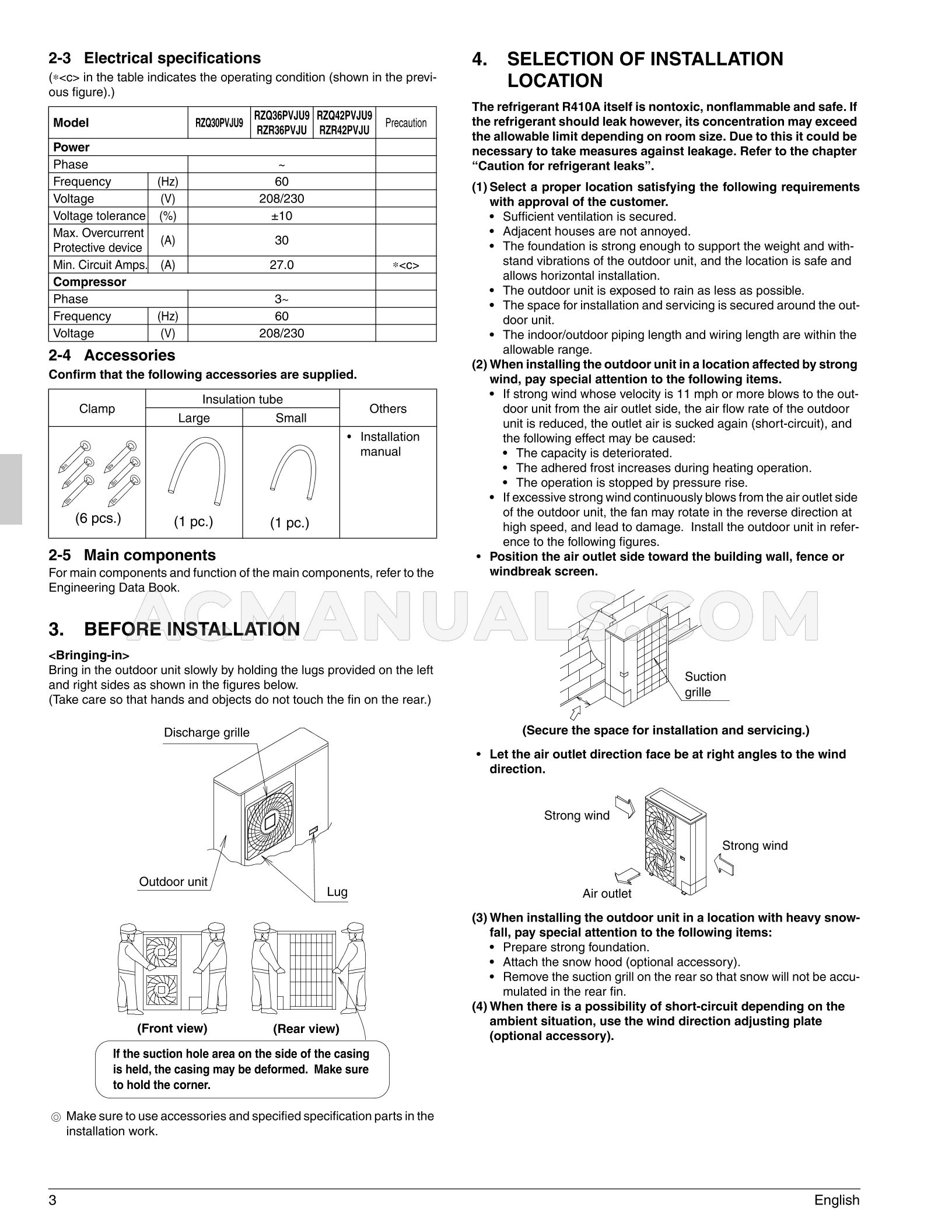 Daikin RZQ24PVJU9 SkyAir Installation Manual