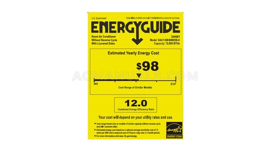 Danby DAC120EB6WDB6 Energy Guide