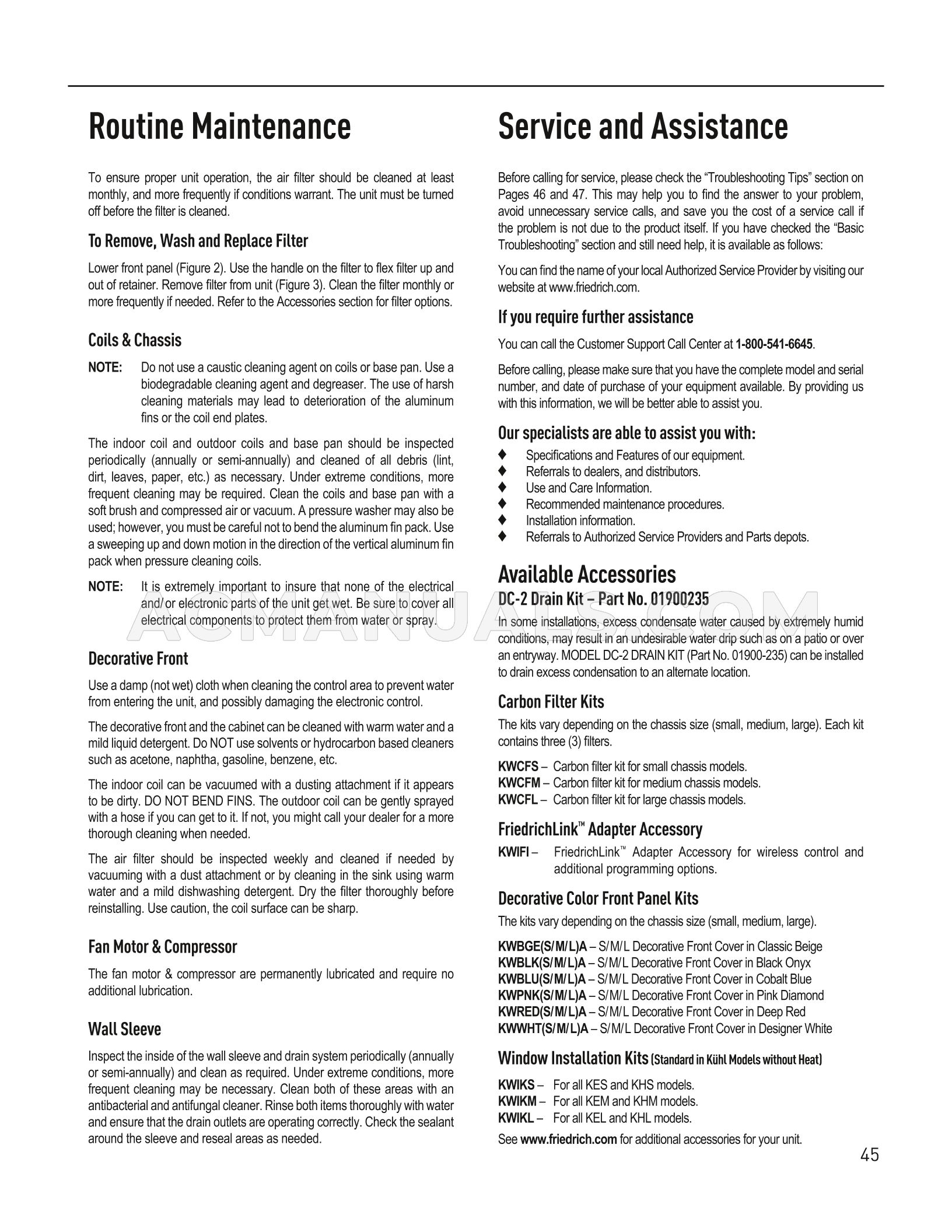 Friedrich KEM18A34A Kuhl Plus Installation & Operation Manual