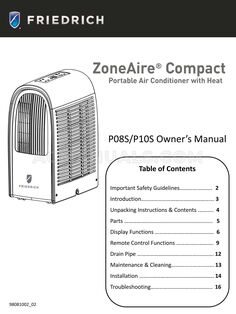 Friedrich P10S ZoneAire Owner's Manual