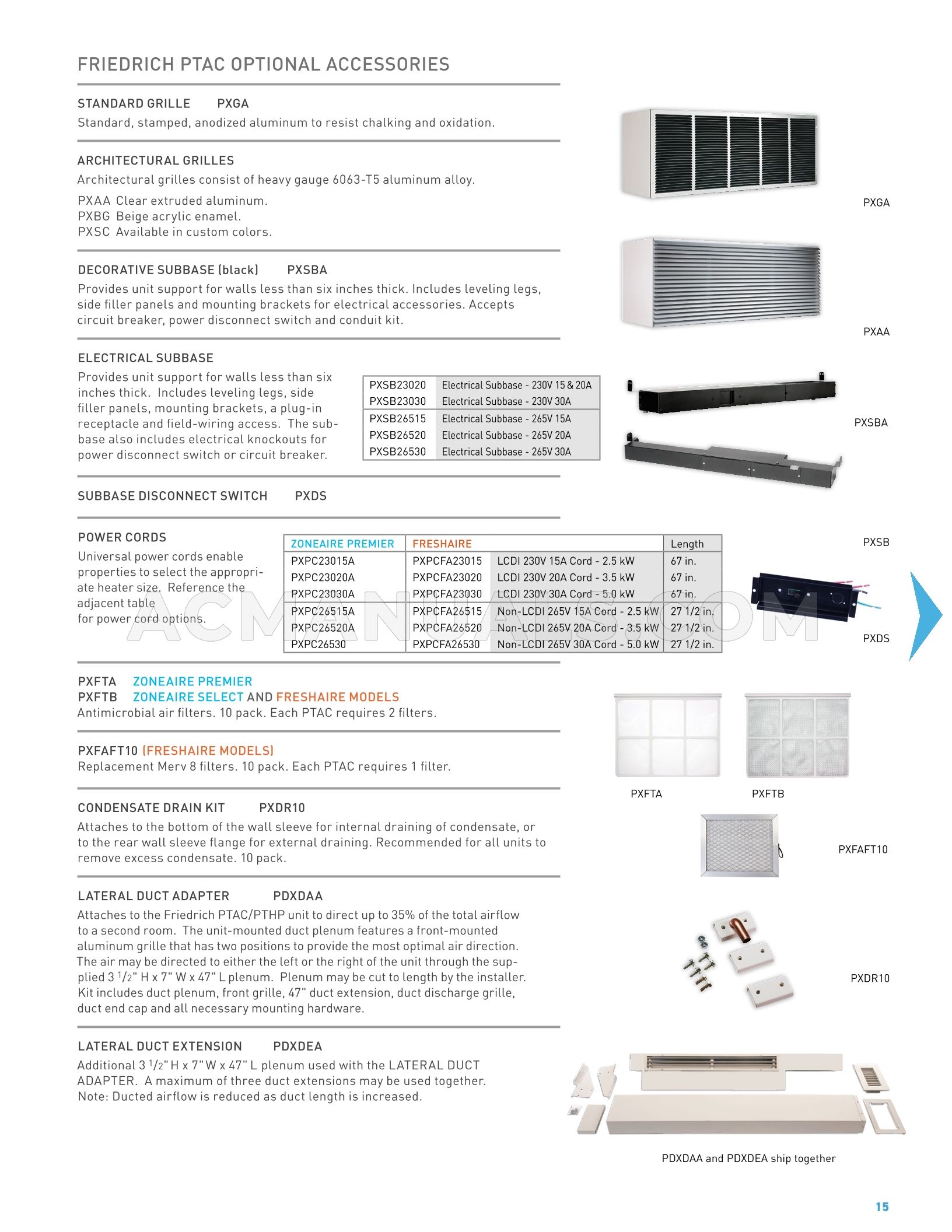 Friedrich PDE15R5SG ZoneAire Premier PTAC Brochure