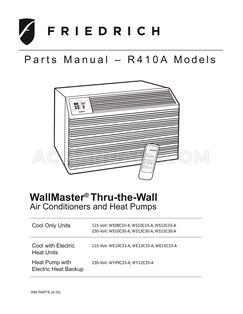 Friedrich WS10D30A WallMaster Parts Manual