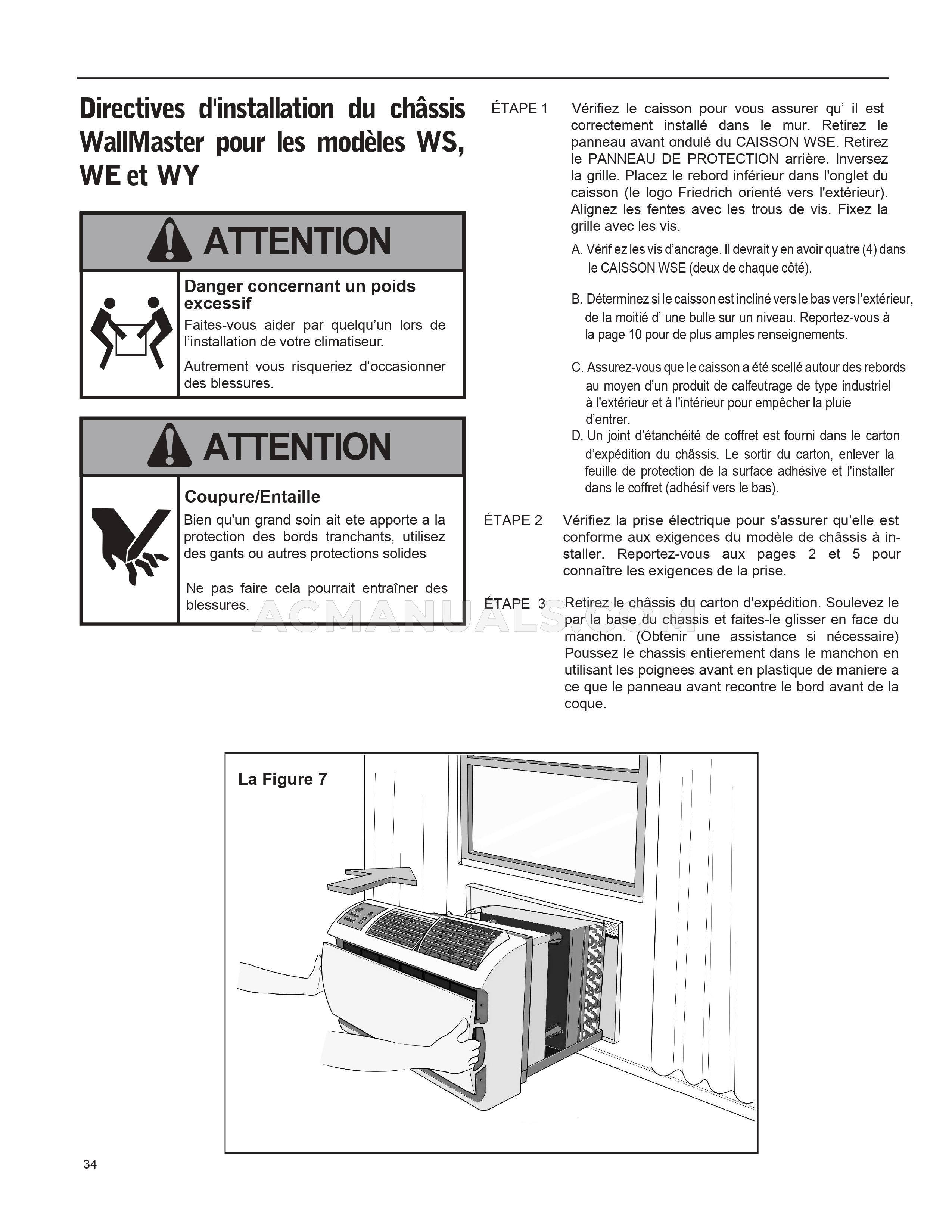 Friedrich WS10D30A WallMaster WallMaster Installation and Operation Manual