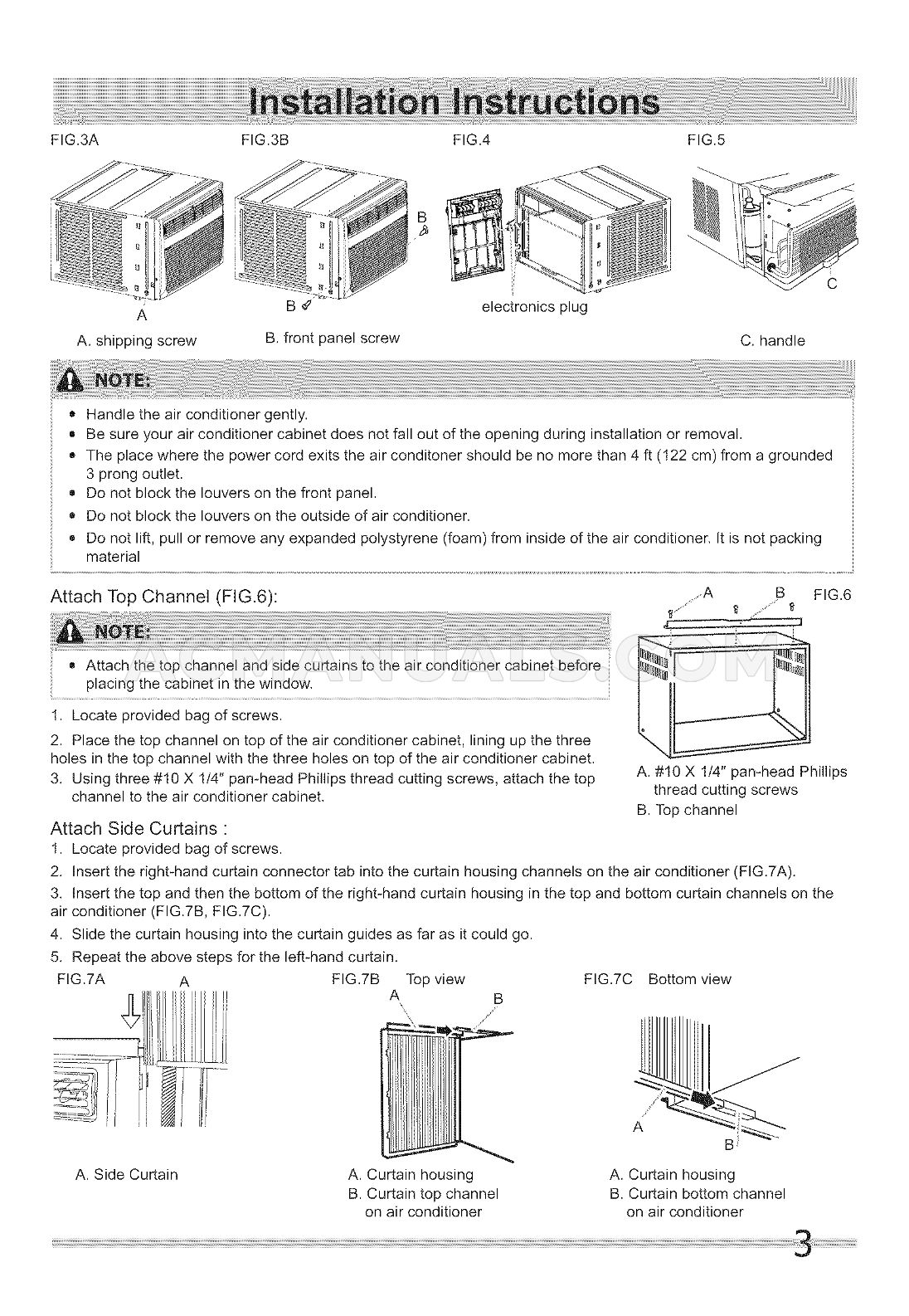 Frigidaire FFRH0822R1 Installation Instructions