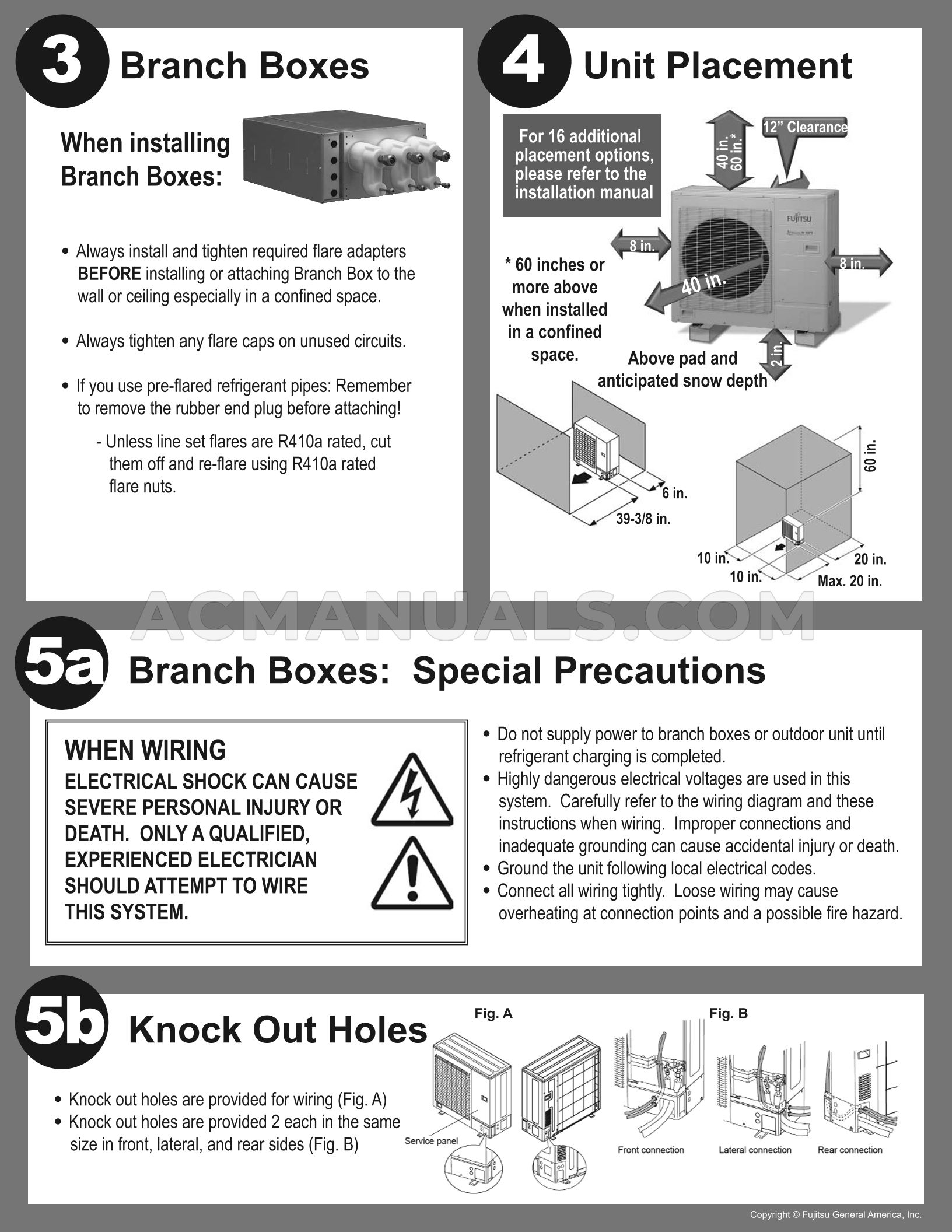 Fujitsu AOU48RLXFZ Halcyon HFI Quick Installation Guide