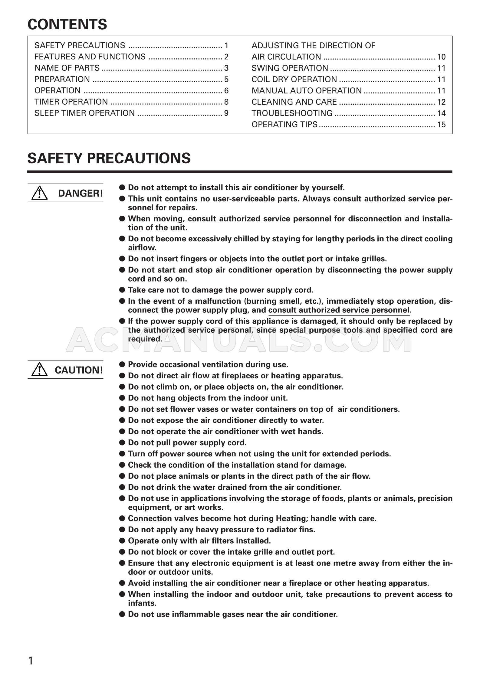 Fujitsu Asta12lcc Operating Manual
