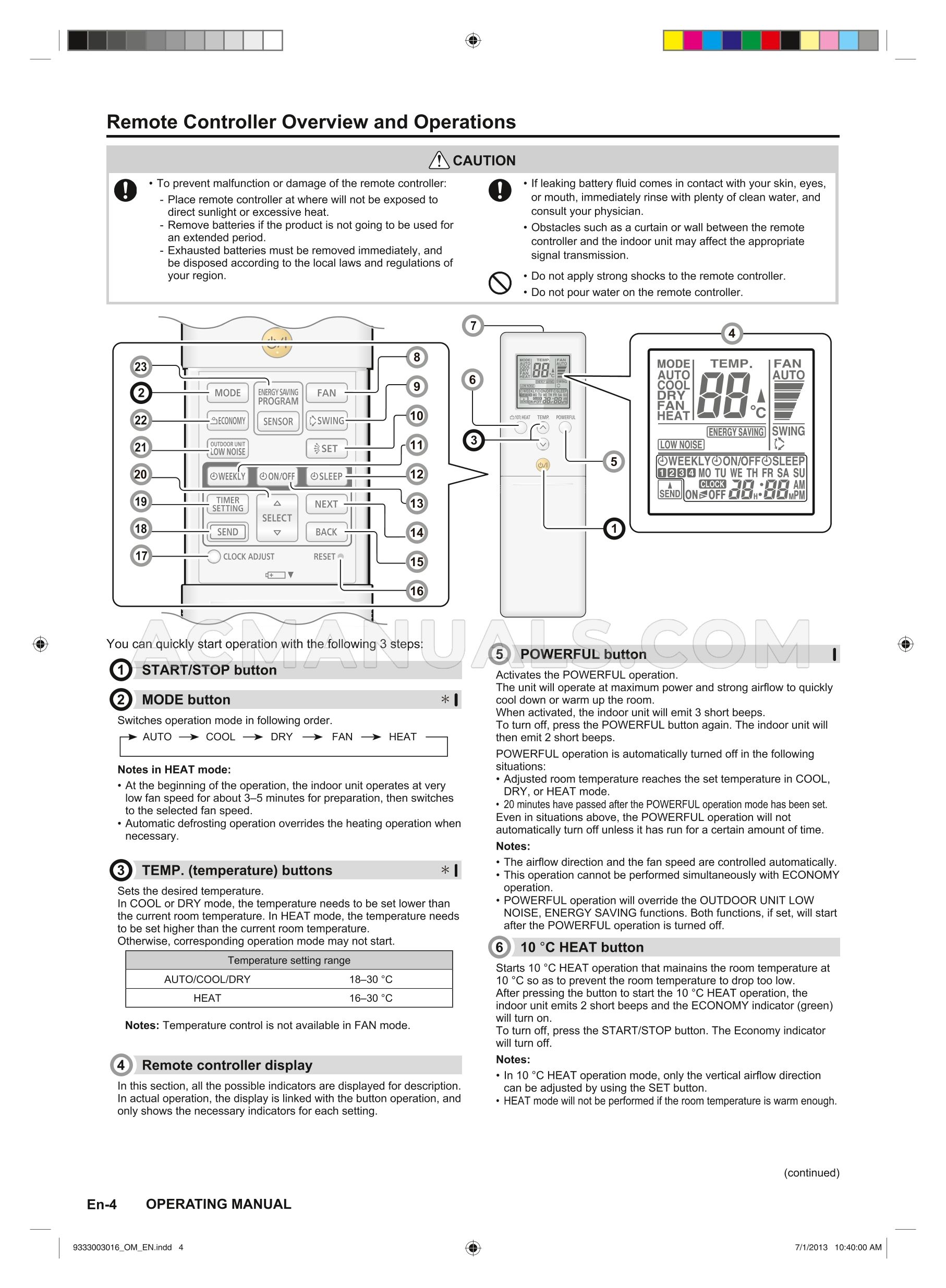 Fujitsu ASTG09KMCA Lifestyle Operating Manual