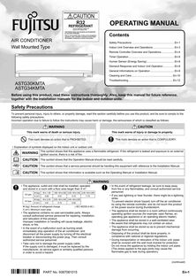 Fujitsu ASTG30KMTA Lifestyle Operating Manual