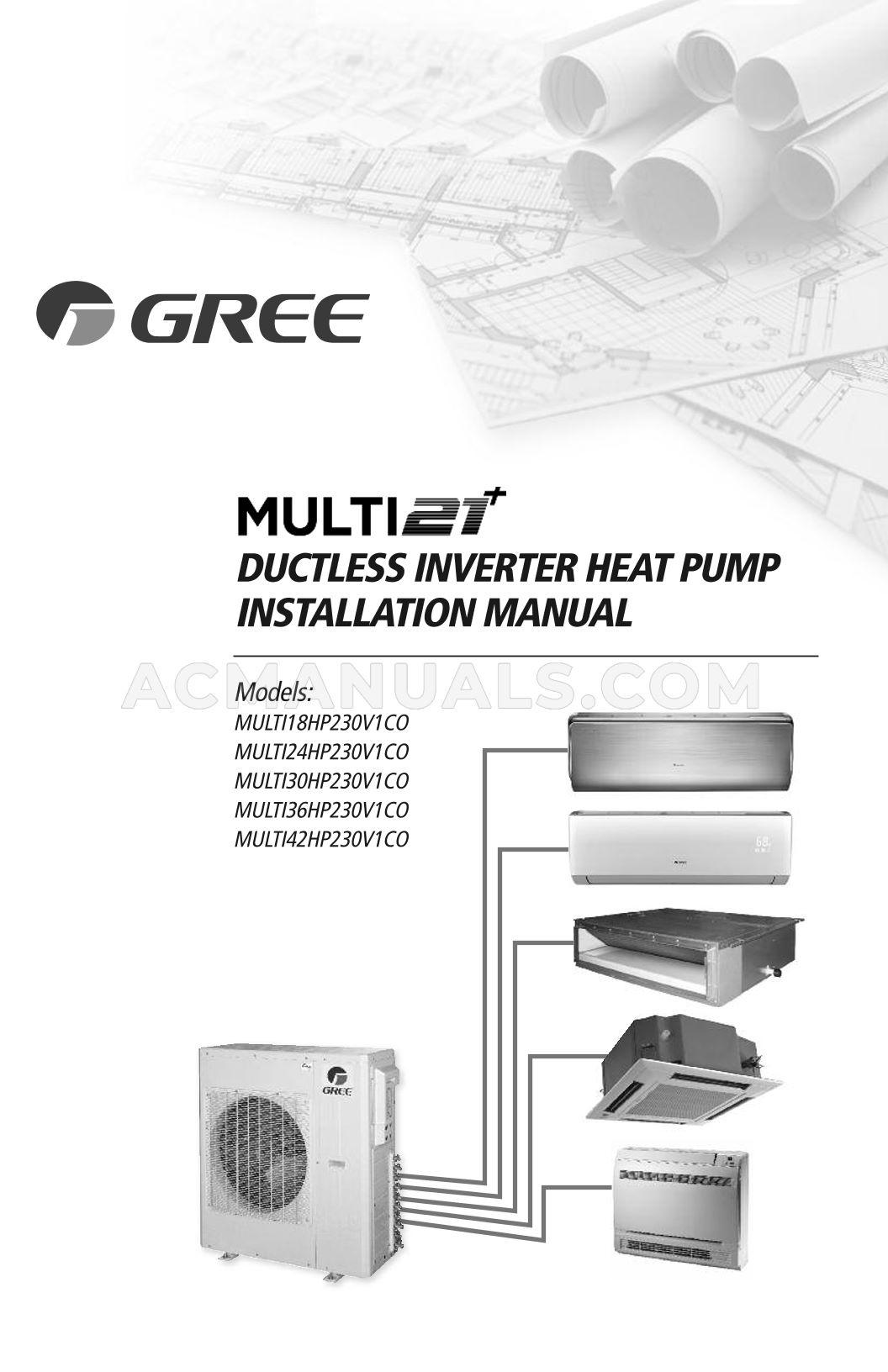 Gree MULTI24HP230V1CO Installation Instructions