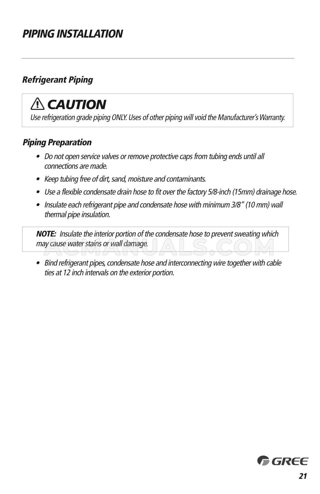 Gree MULTI24HP230V1CO Installation Instructions