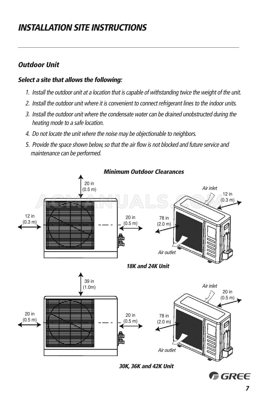 Gree MULTI24HP230V1CO Installation Instructions