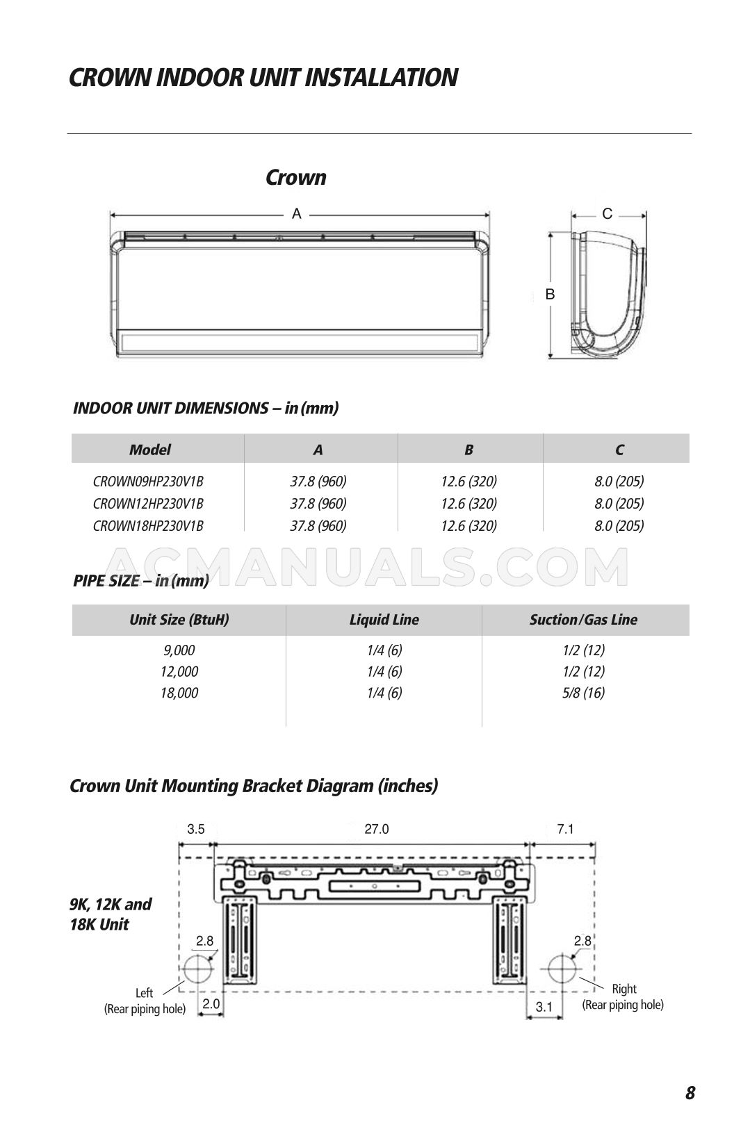 Gree MULTI24HP230V1CO Installation Instructions