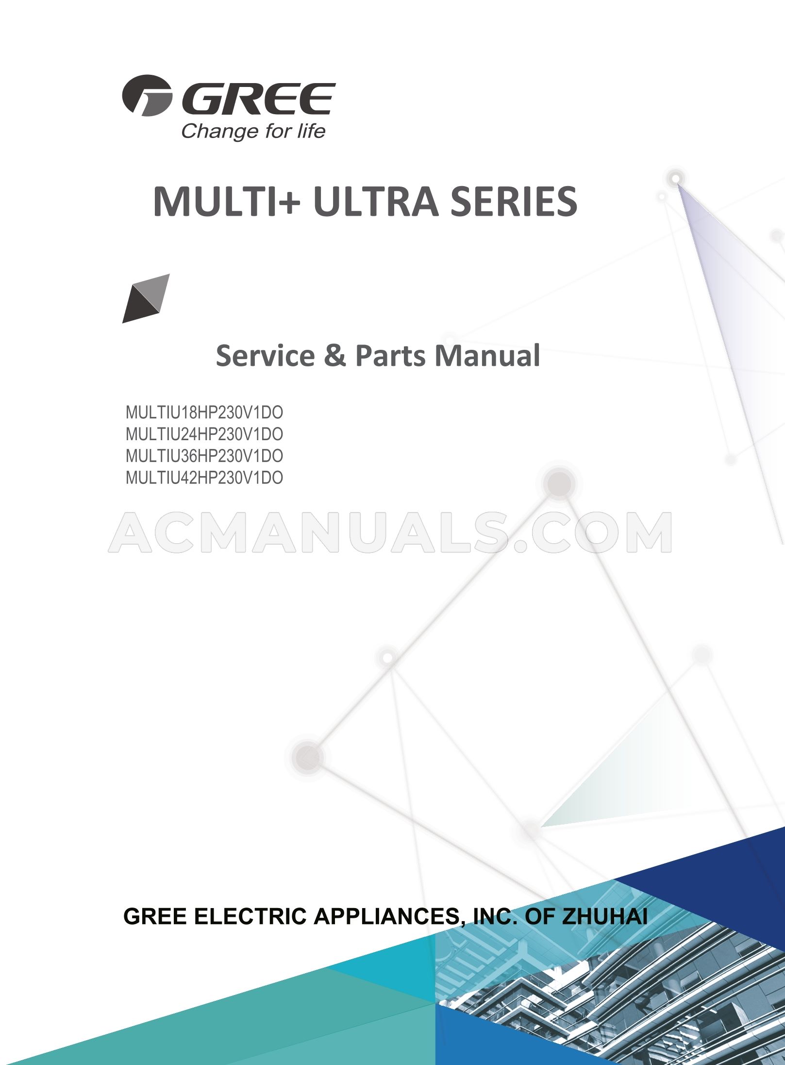 Gree MULTIU24HP230V1DO Service and Parts Manual
