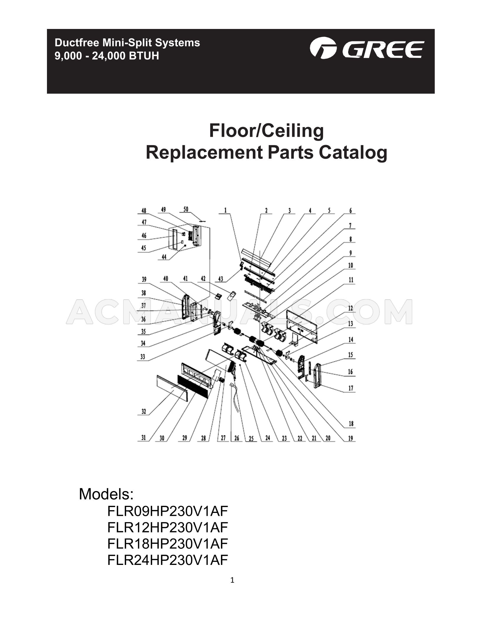 Gree 1309299 Parts List
