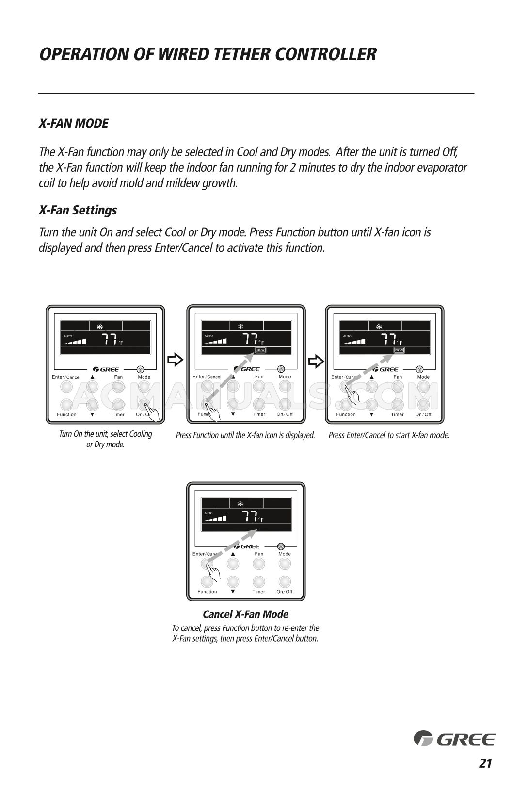 Gree CAS12HP230V1AC Owners Manual