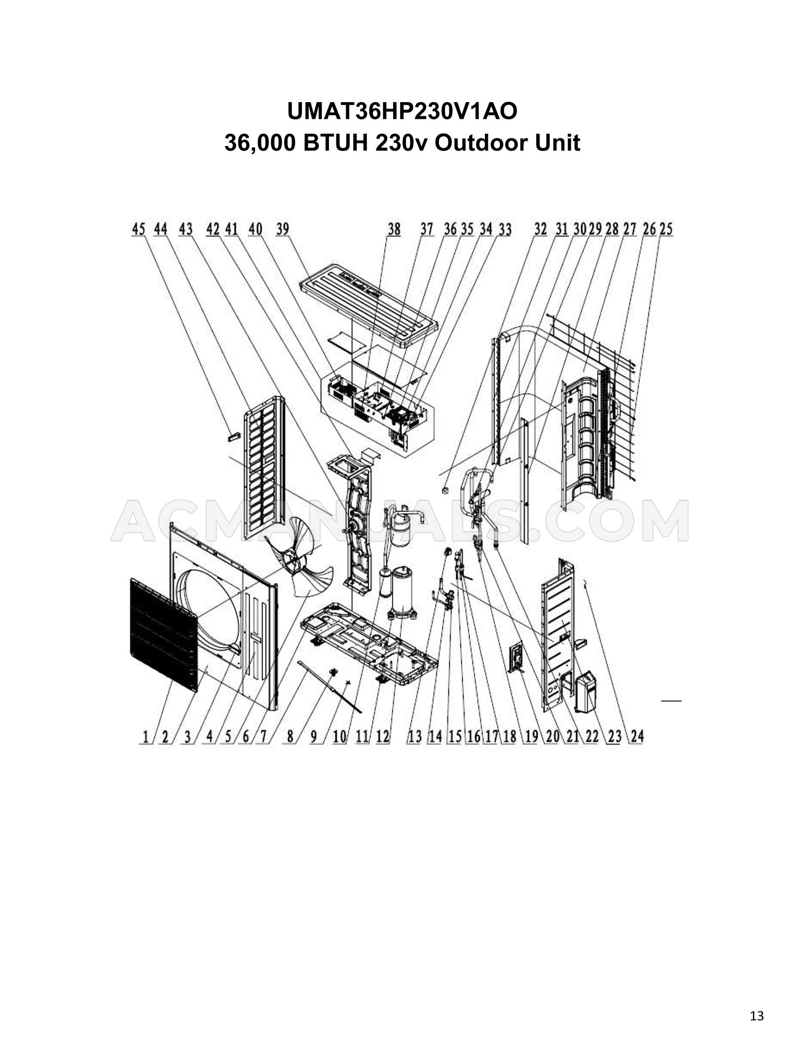 Gree 1309391 Parts List