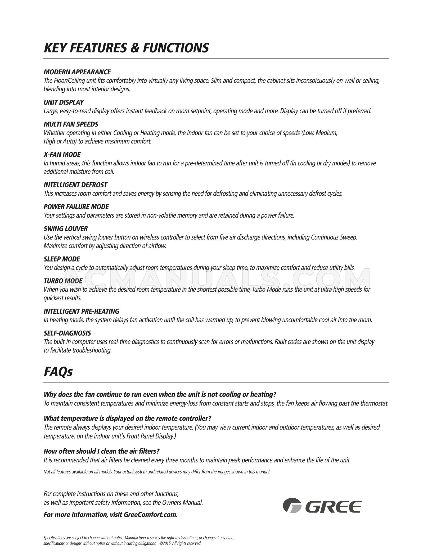 Gree 1309381 Quick Start Guide