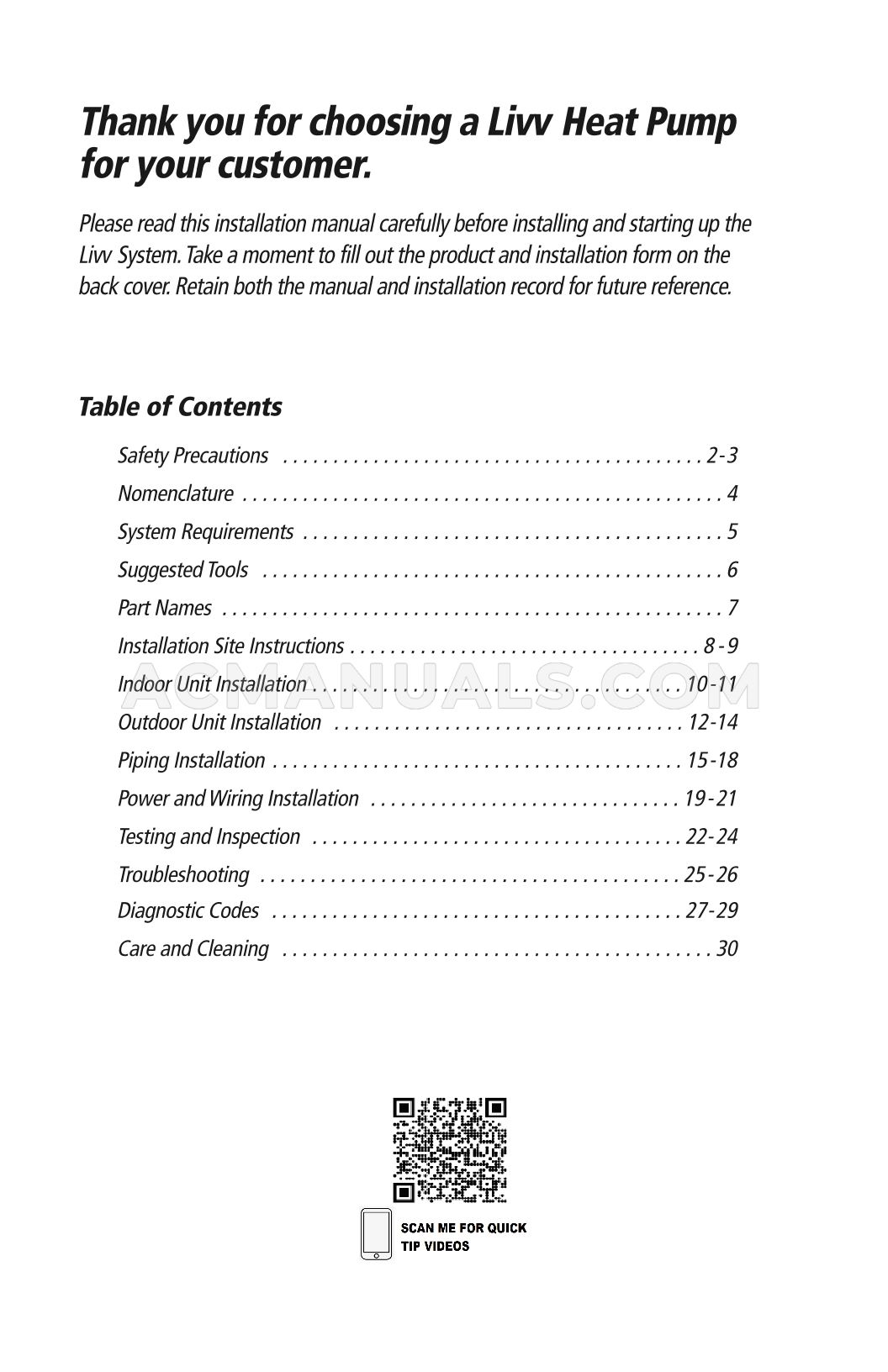 Gree LIVV24HP230V1AHW Livo GEN3 Installation Instructions